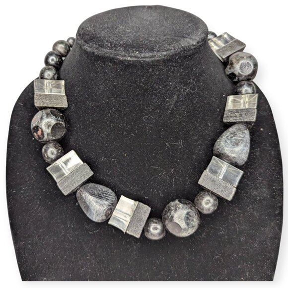 Express | Jewelry | Vintage Express Choker Clear Luciteacrylic Wood ...